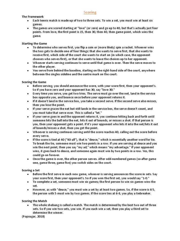 Scoring | PDF | Team Sports | Games Of Physical Skill