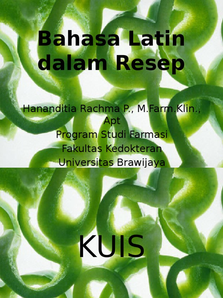 Bahasa Latin Dalam Resep | PDF | Memasak, Makanan, & Anggur