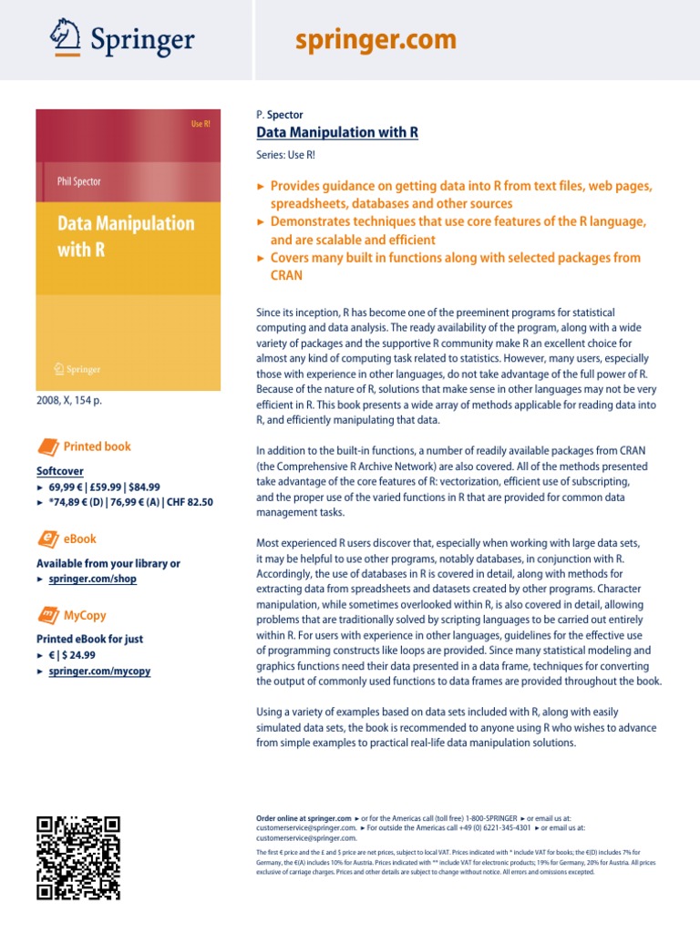 Data Manipulation With R: Printed Book | PDF | R (Programming Language) | Information Science