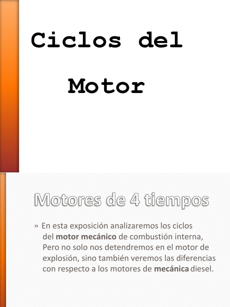 Presentacion Ciclos Del Motor, Pablo Gaitan | PDF | Pistón | Motor de ...