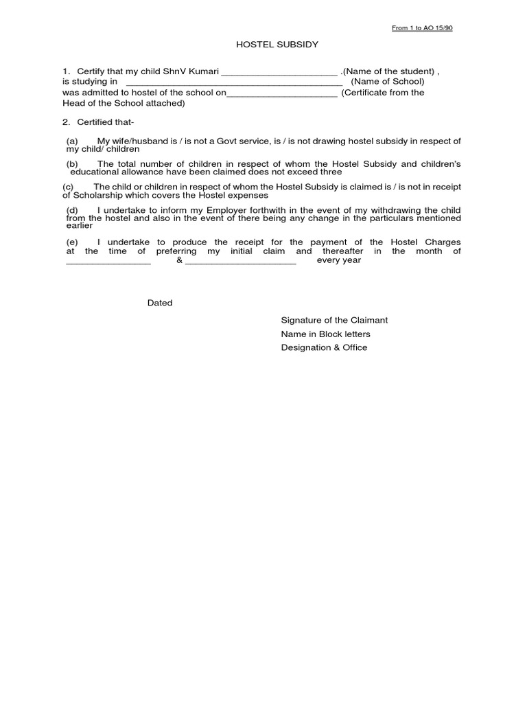 Hostel Subsidy | Download Free PDF | Behavior Modification | Learning