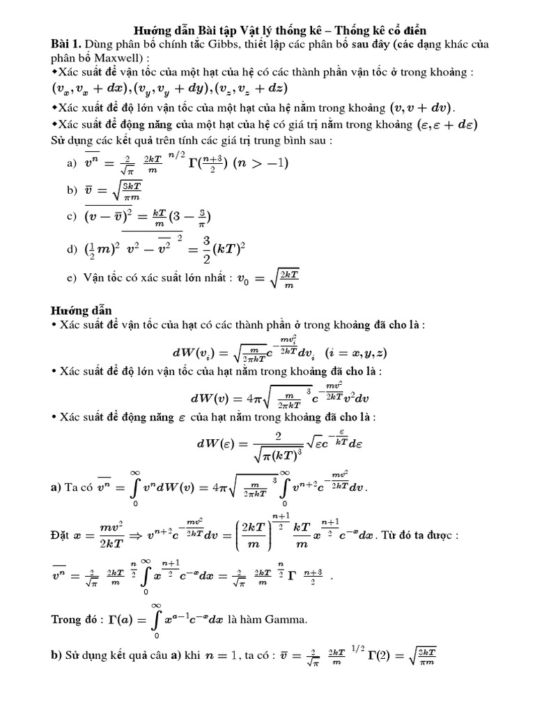 Bai Tap Vat Ly Thong Ke - Thuvienvatly.com.f2f8f.39238 | PDF