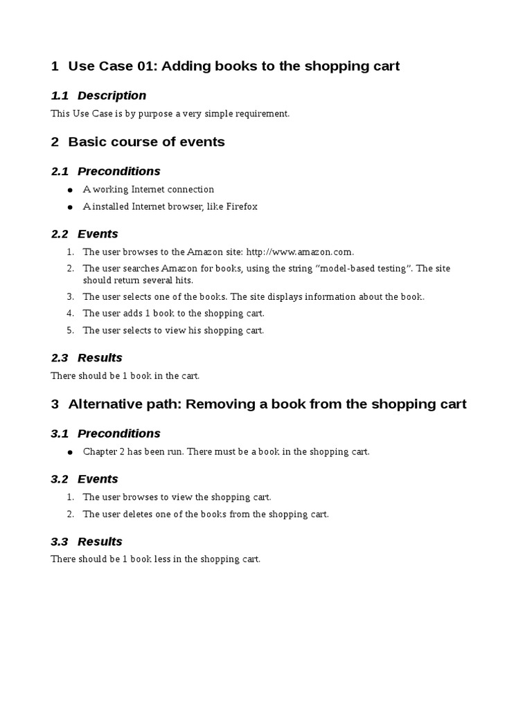 Adding Books to Shopping Cart Use Case | PDF | Computers