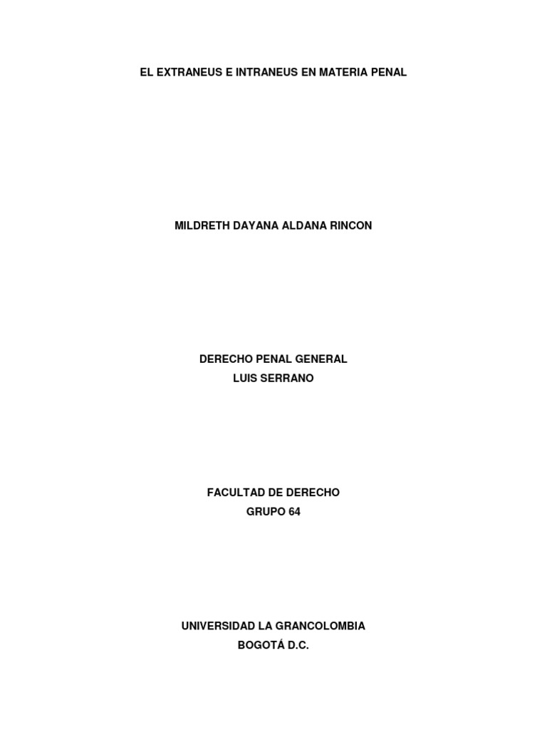 Extraneus | PDF | Derecho penal | Justicia