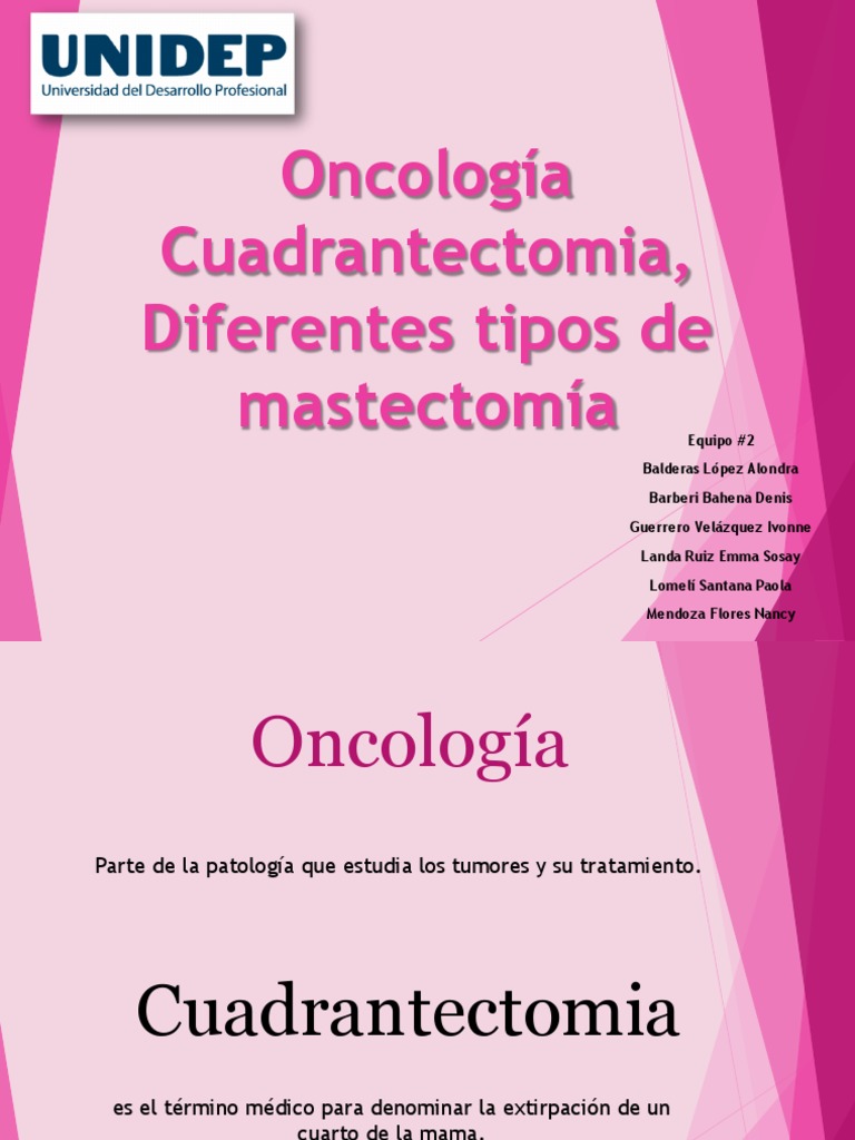 Cuadrantectomía: Definición y Tipos | PDF | Cáncer de mama | Cáncer