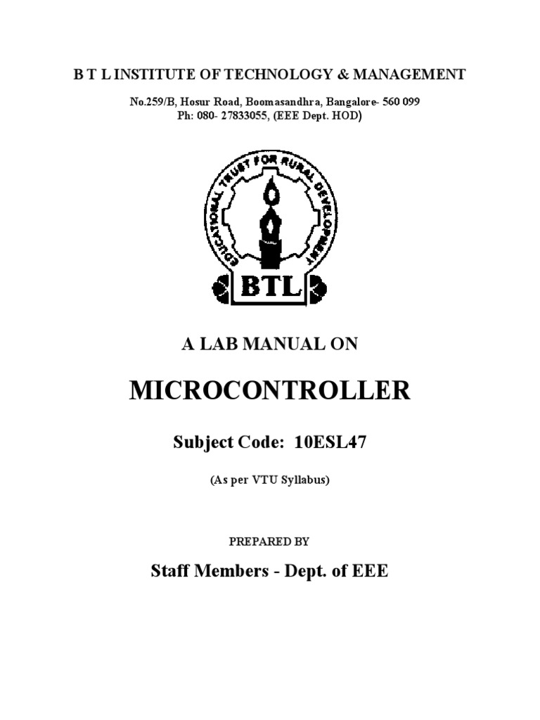 Microcontroller: A Lab Manual On | PDF | Binary Coded Decimal ...