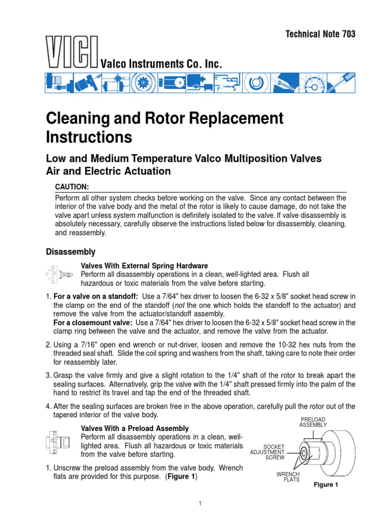 Cleaning and Rotor Replacement Instructions: Valco Instruments Co. Inc ...