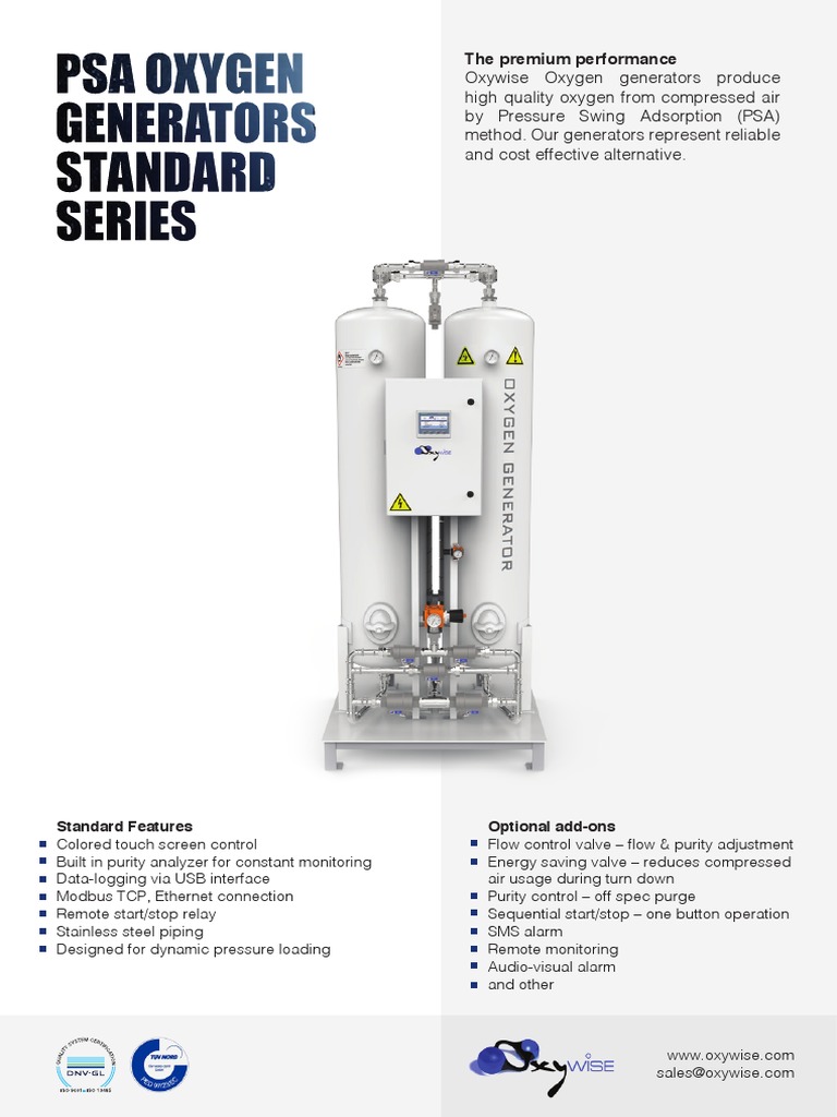 Oxywise Standard Series | PDF | Oxygen | Pressure