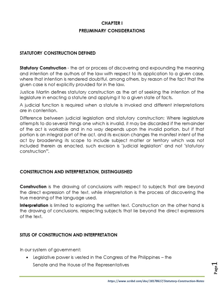 Understanding the Process and Principles of Statutory Construction ...