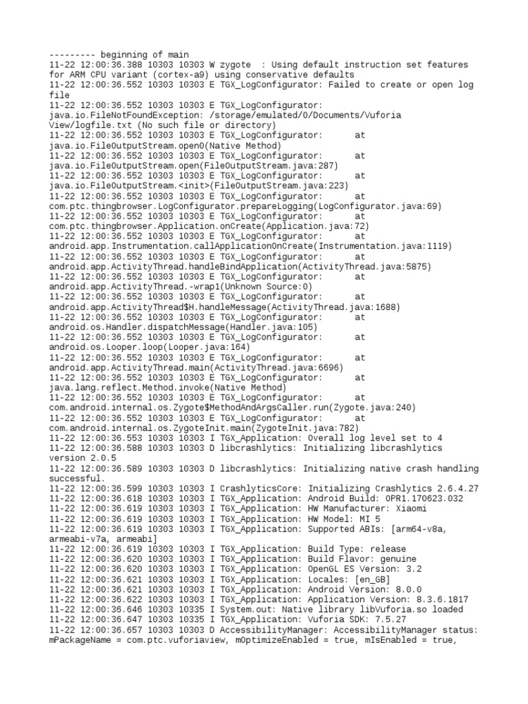 Log File | PDF | Java (Programming Language) | Android (Operating System)