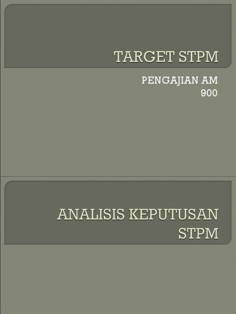 Menetapkan Target STPM | PDF