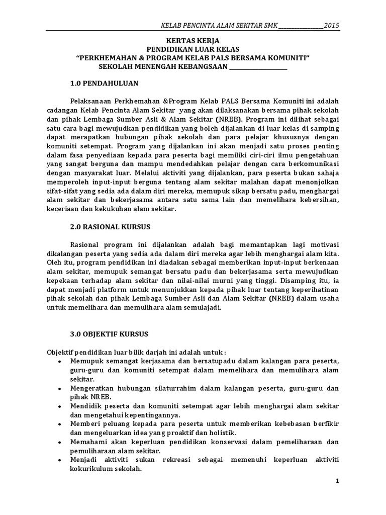 Contoh KERTAS KERJA | PDF