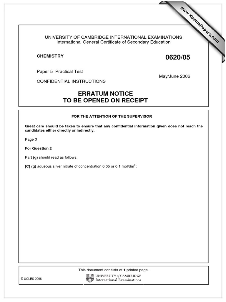 Erratum Notice To Be Opened On Receipt | PDF | Educational Assessment ...
