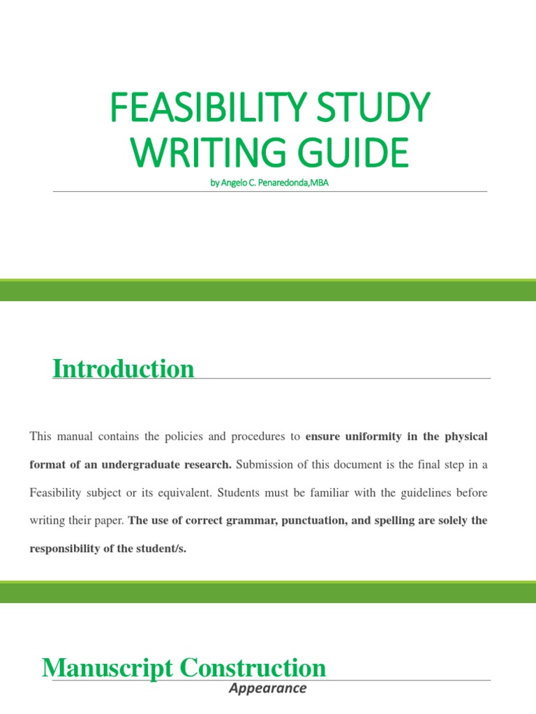 Project Feasibility Writing Guide | PDF | Typefaces | Feasibility Study