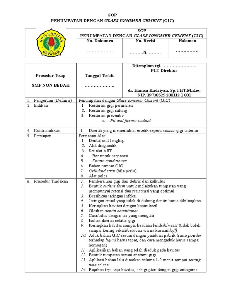 Penumpatan GIC SOP | PDF