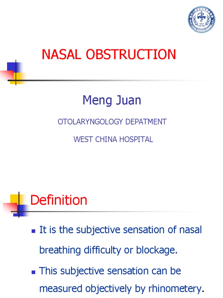 Nasal Obstruction: Meng Juan | PDF | Human Nose | Neoplasms
