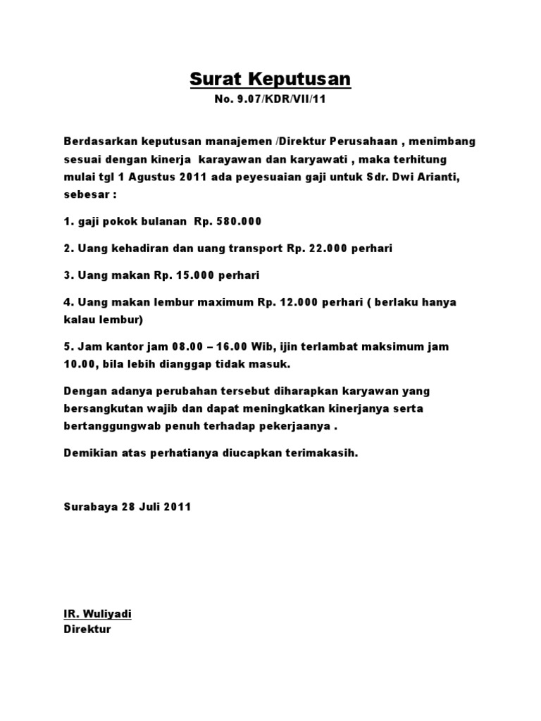 Surat Keputusan 11 | PDF