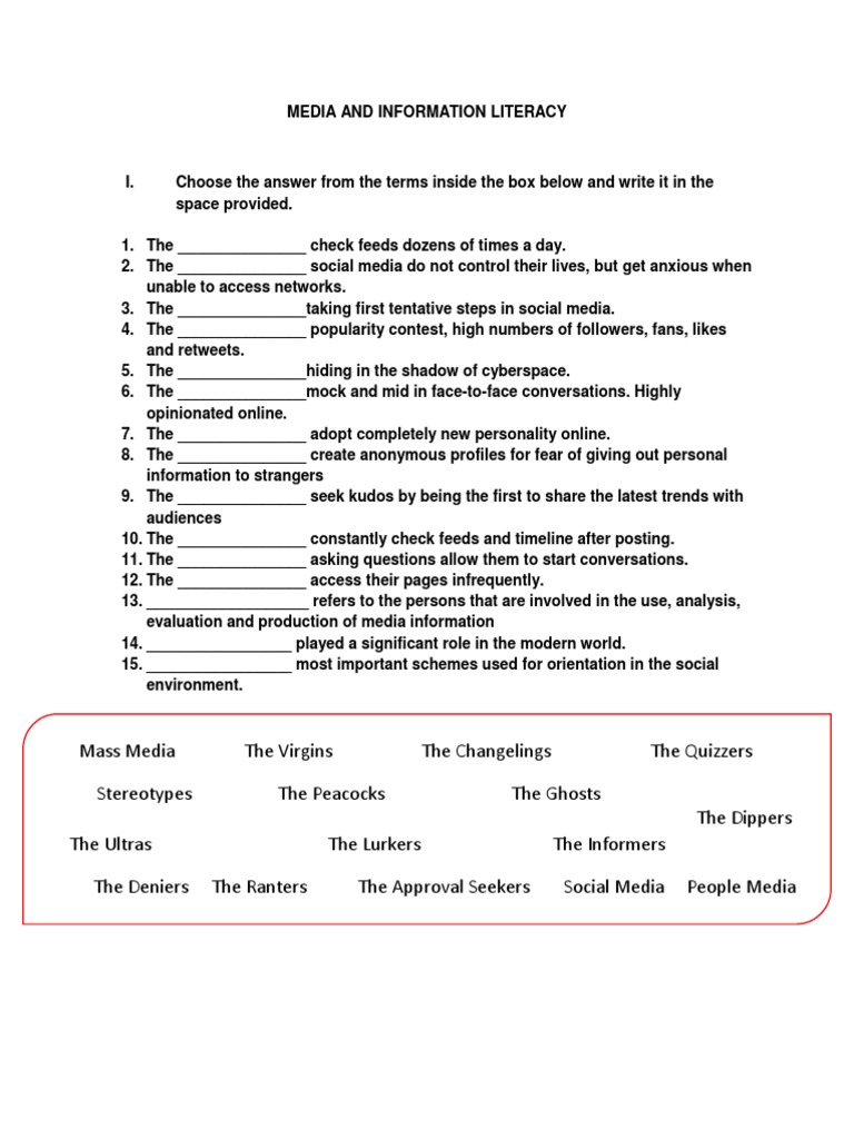 Media and Information Literacy Quiz | PDF | Social Science