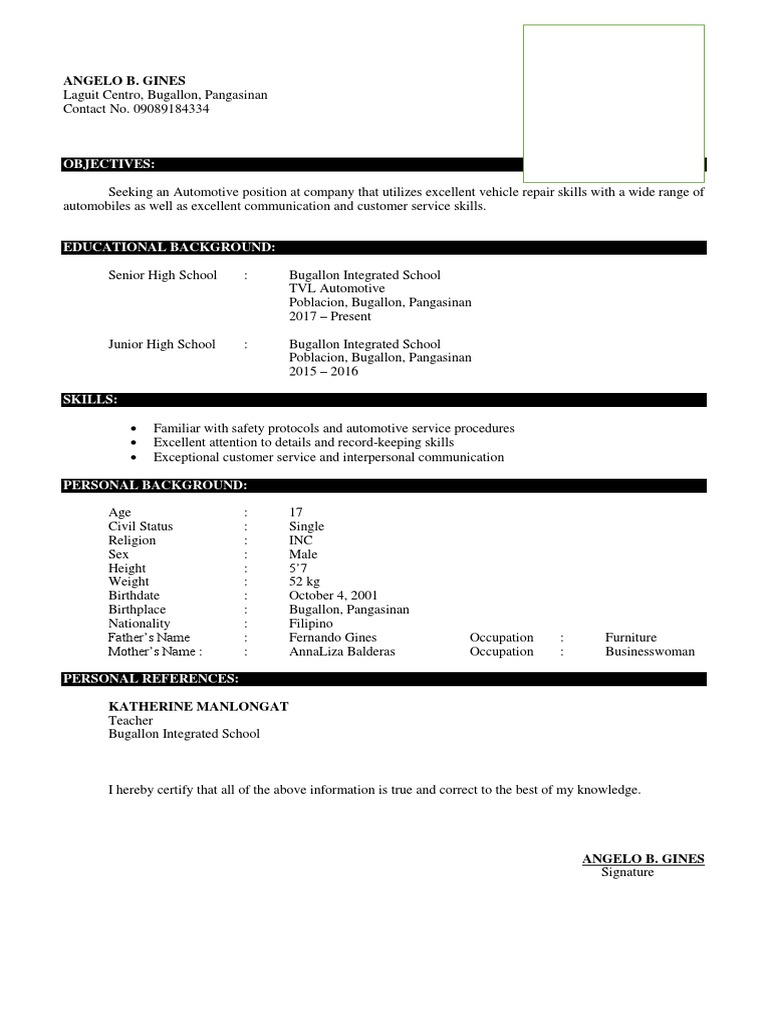 Resume Senior High3 | PDF