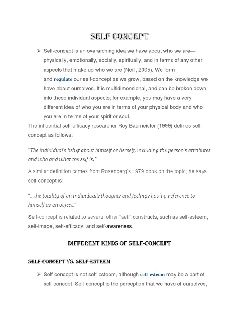 Self Concept | PDF | Self Concept | Self