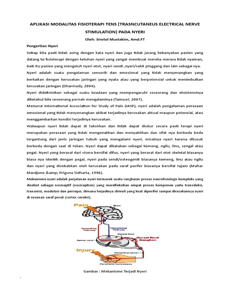 Aplikasi Modalitas Fisioterapi Tens | PDF