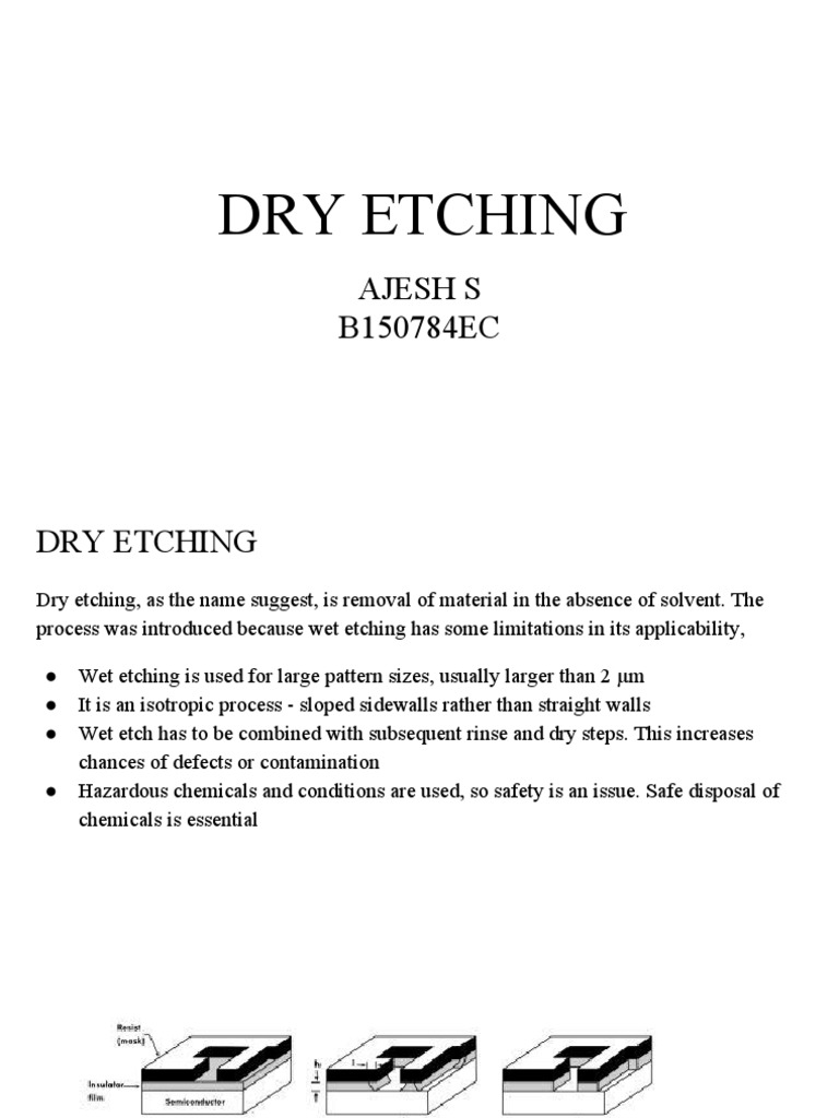 Dry Etching | PDF | Microtechnology | Physical Chemistry