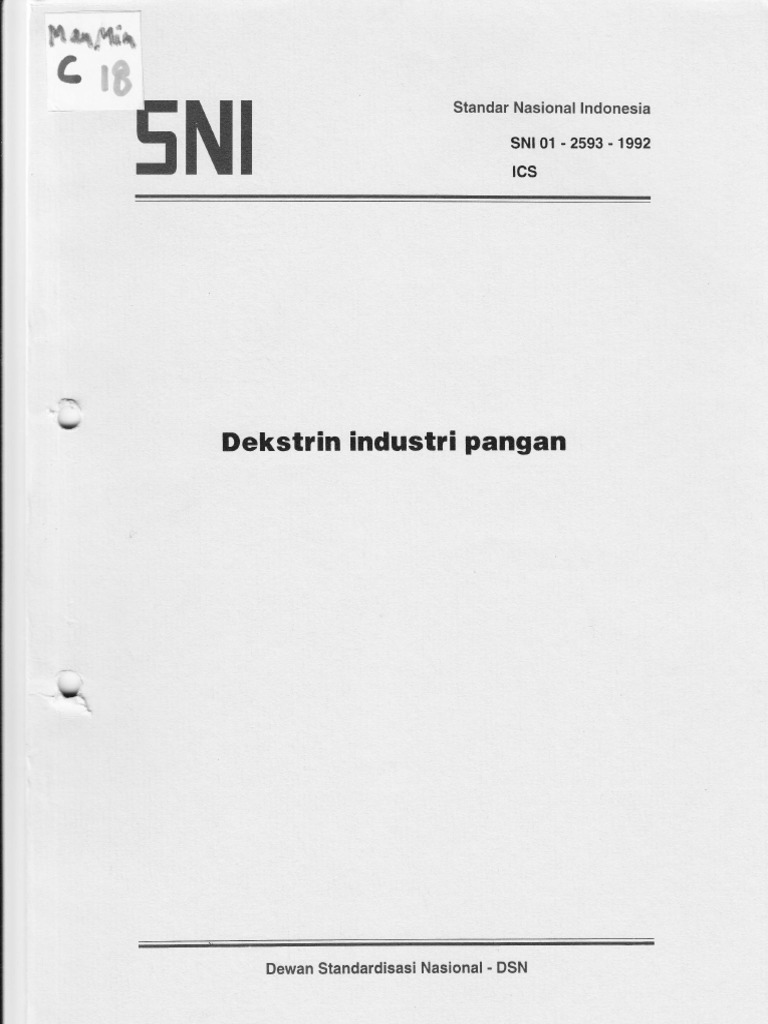 SNI 01-2593-1992 (Dextrin) PDF | PDF