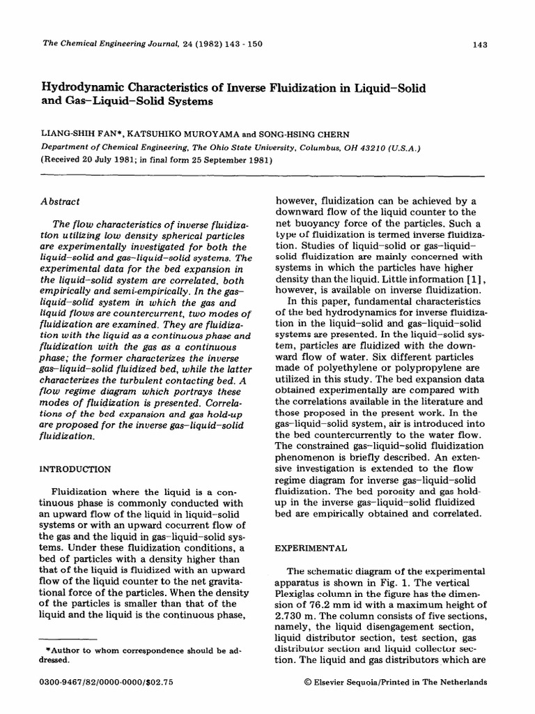 Hydrodynamic Characteristics of Inverse Fluidization in Liquid-Solid ...