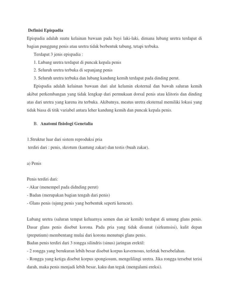 Definisi Epispadia | PDF