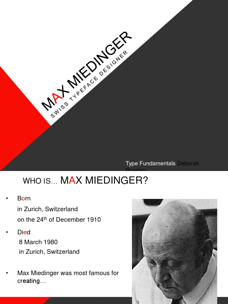 Helvetica's Creator: Max Miedinger | PDF | Helvetica | Typefaces