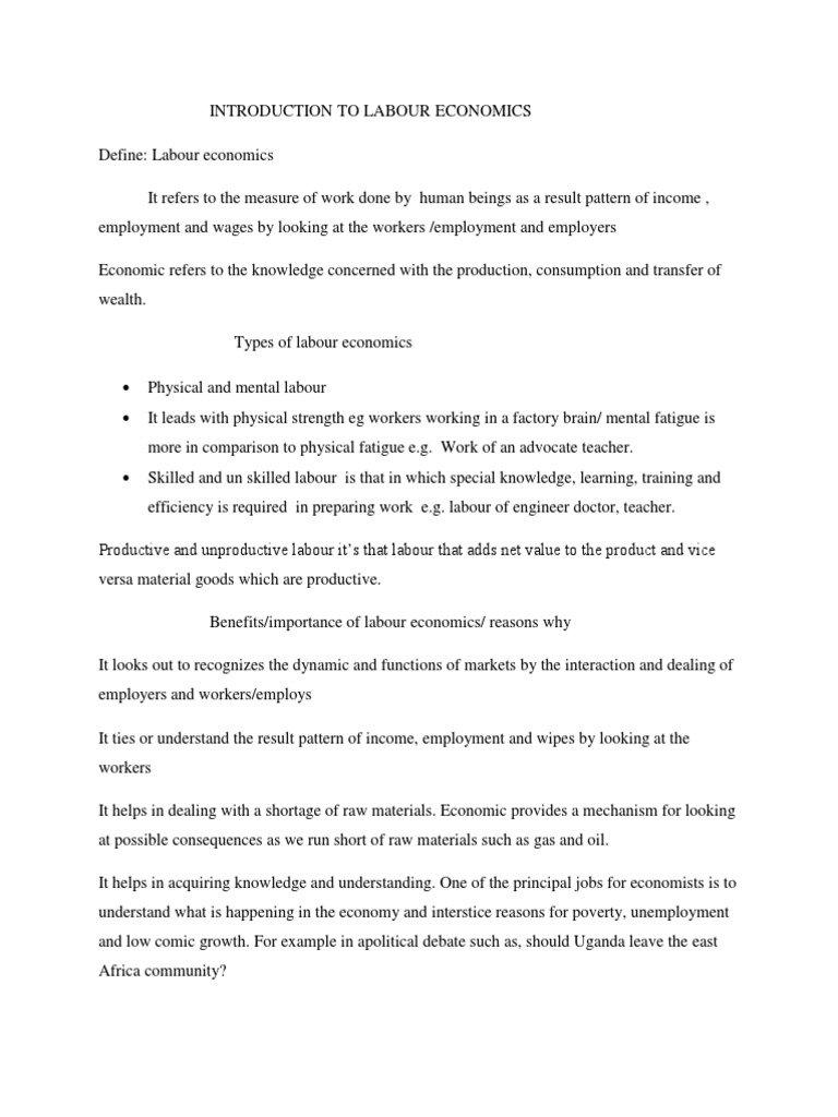 Introduction To Labour Economics | PDF | Economics | Labour Economics