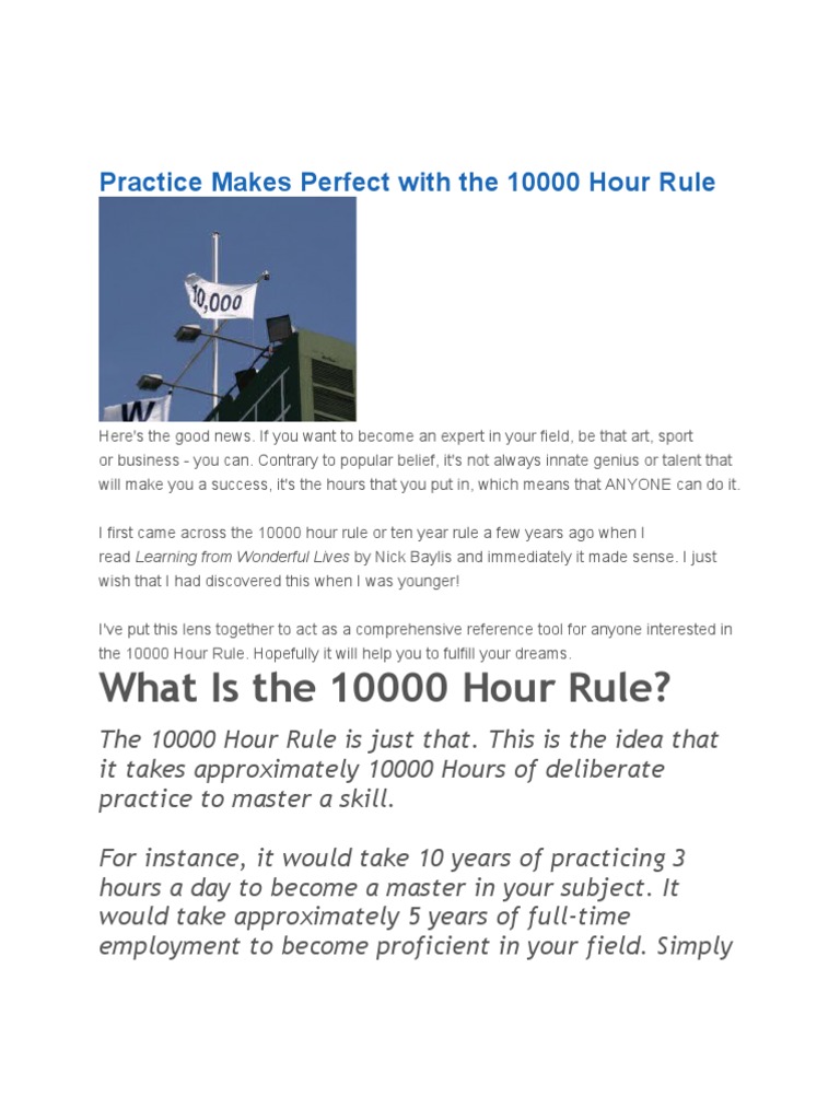 Practice Makes Perfect With The 10000 Hour Rule | PDF | Science ...