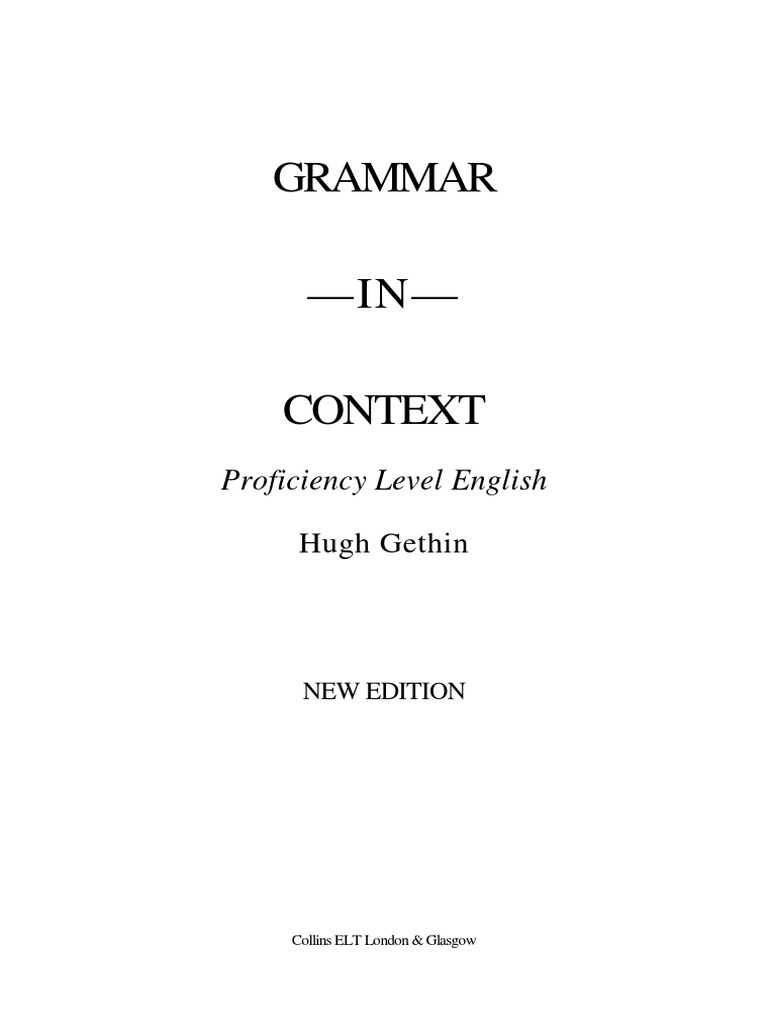 Preview of Grammar in Context | PDF | Verb | Phrase