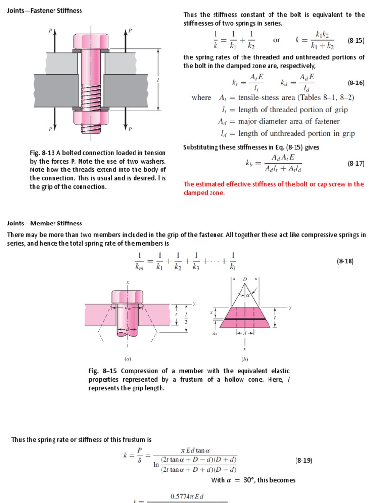 Bolt Frustum Stiffness Analysis | PDF | Chemical Product Engineering ...