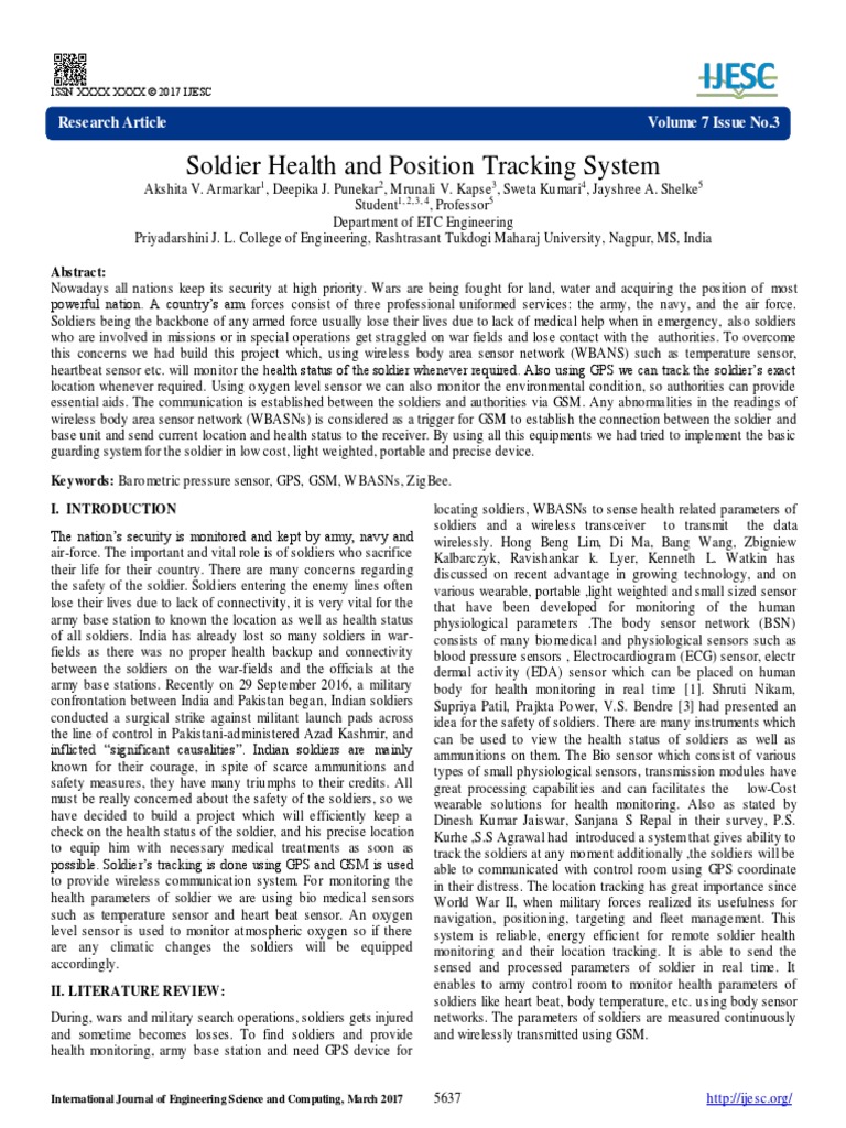 .Soldier Health and Position Tracking System | PDF | Microcontroller ...