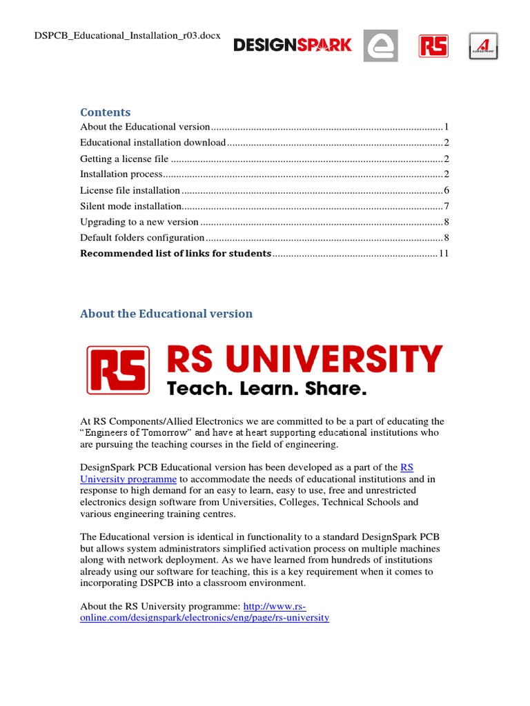 DSPCB Educational Installation r03 | PDF | Installation (Computer Programs) | Computer File