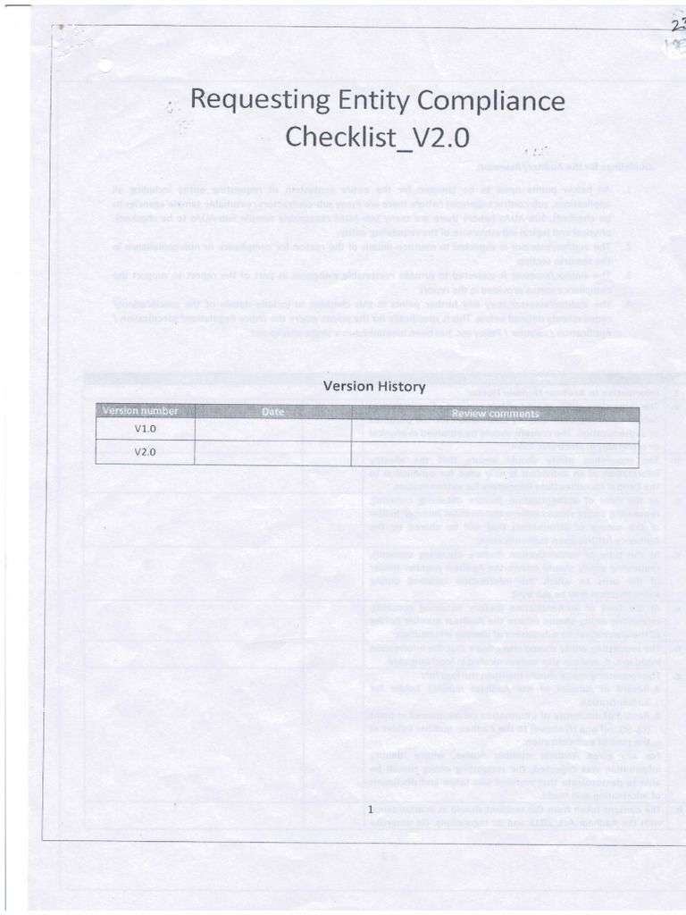 Aadhaar Requesting Entity Compliance Checklist | PDF | Information ...