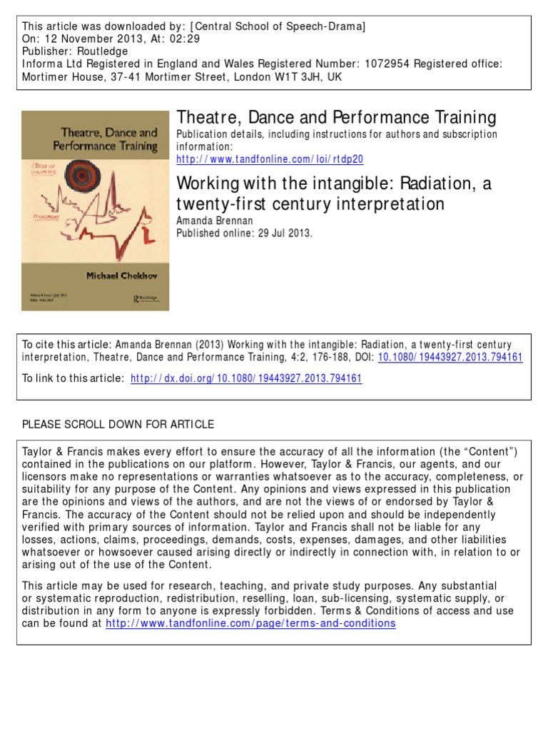 On Chekhov - Working With The Intangible - Radiation, A Twenty-First ...