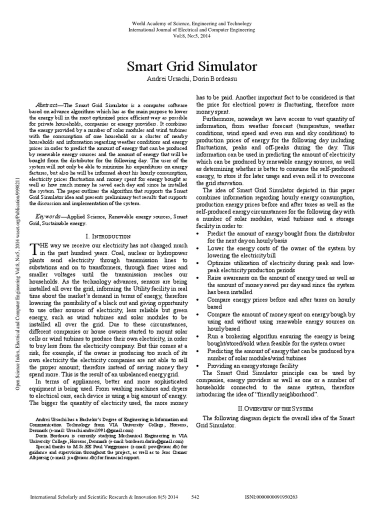 Smart Grid Simulator | PDF | Smart Grid | Electrical Grid