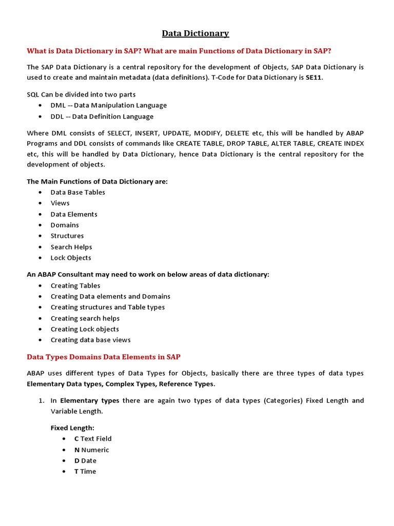 04 - Data Dictionary | PDF | Database Index | Data Type 04 - Data Dictionary | PDF | Database Index | Data Type