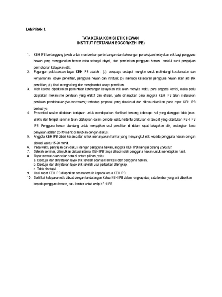 Form Pengajuan Etik Hewan Coba | PDF