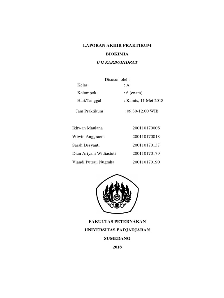 Laporan Akhir Praktikum Biokimia: Karbohidrat | PDF Laporan Akhir Praktikum Biokimia: Karbohidrat | PDF