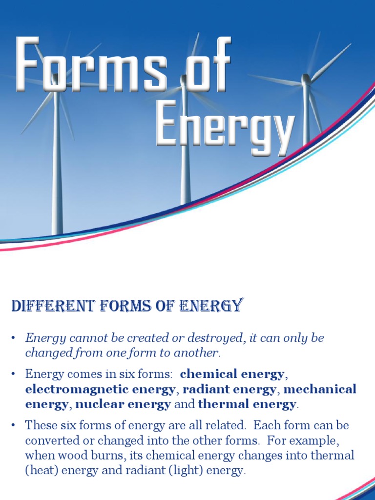 Forms of Energy | PDF | Electromagnetic Radiation | Electric Generator