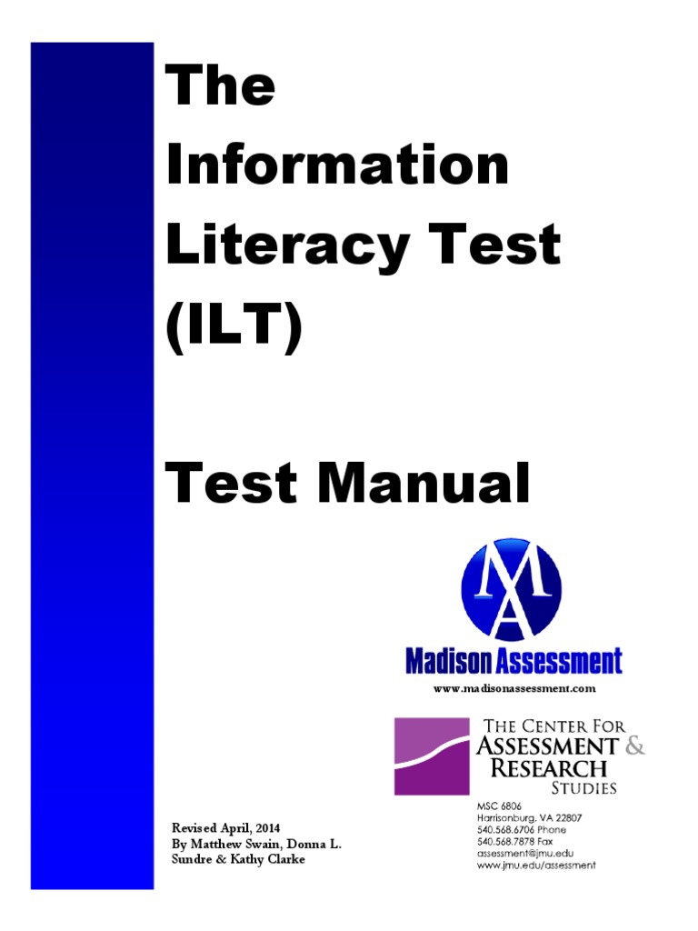 ILT Test Manual March2016 | PDF | Validity (Statistics) | Test (Assessment)