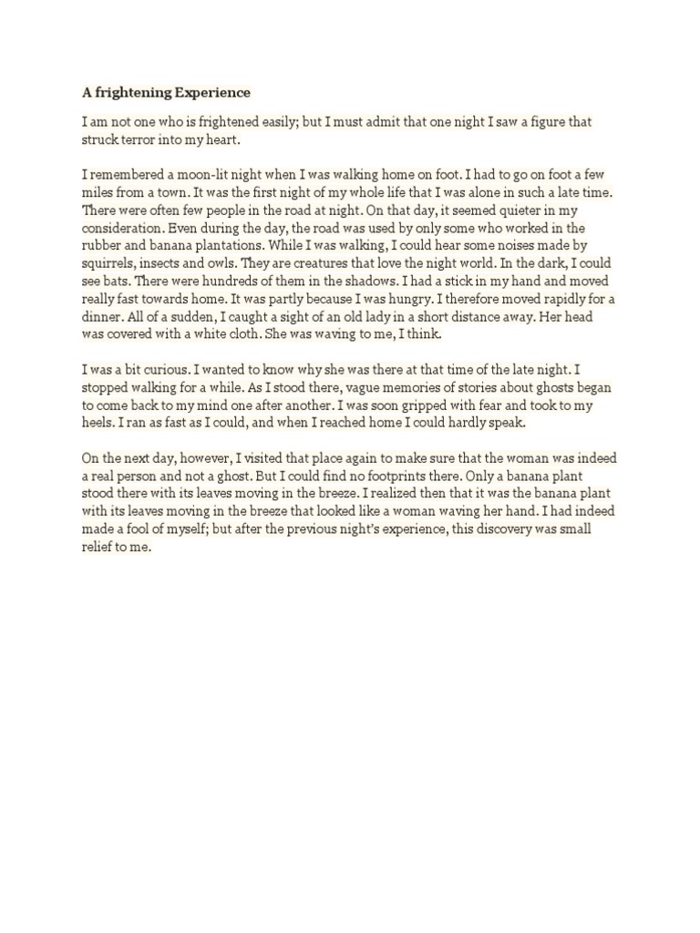 My Frightening Taxi Experience | PDF