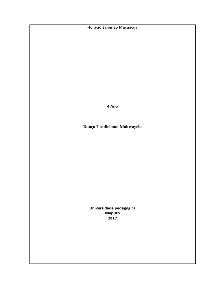 Projecto Makwayela PDF | PDF | Moçambique | Danças
