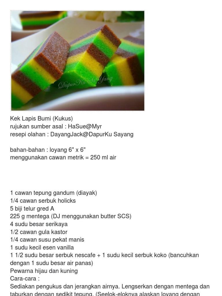 Menu Kek Kukus | PDF