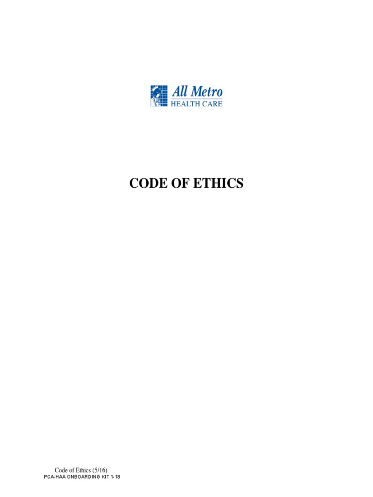 Code of Ethics | PDF | Regulatory Compliance | Internal Control