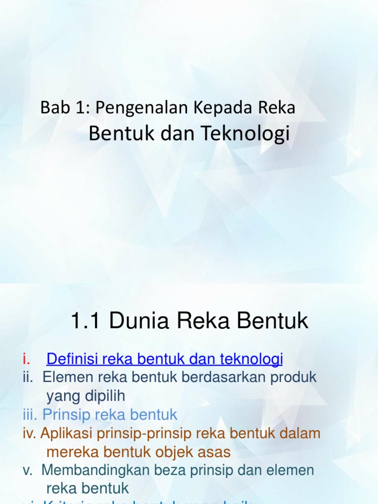 t1 Pengenalan Reka Bentuk Dan Teknologi 1 | PDF