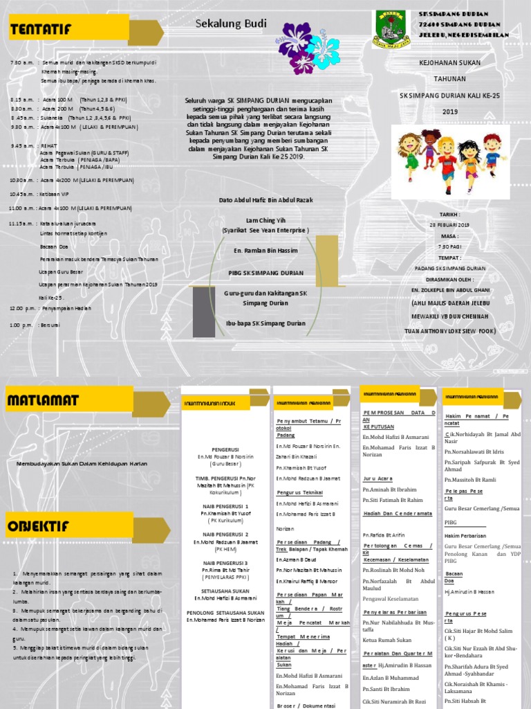 Brosur Sukan SKSD 2019 | PDF